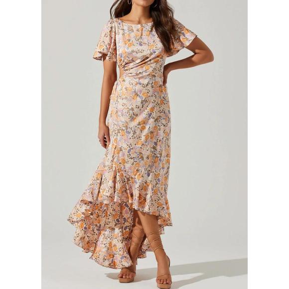 Astr | Dresses | New Astr Veida Dress In Tangerine Floral | Poshmark